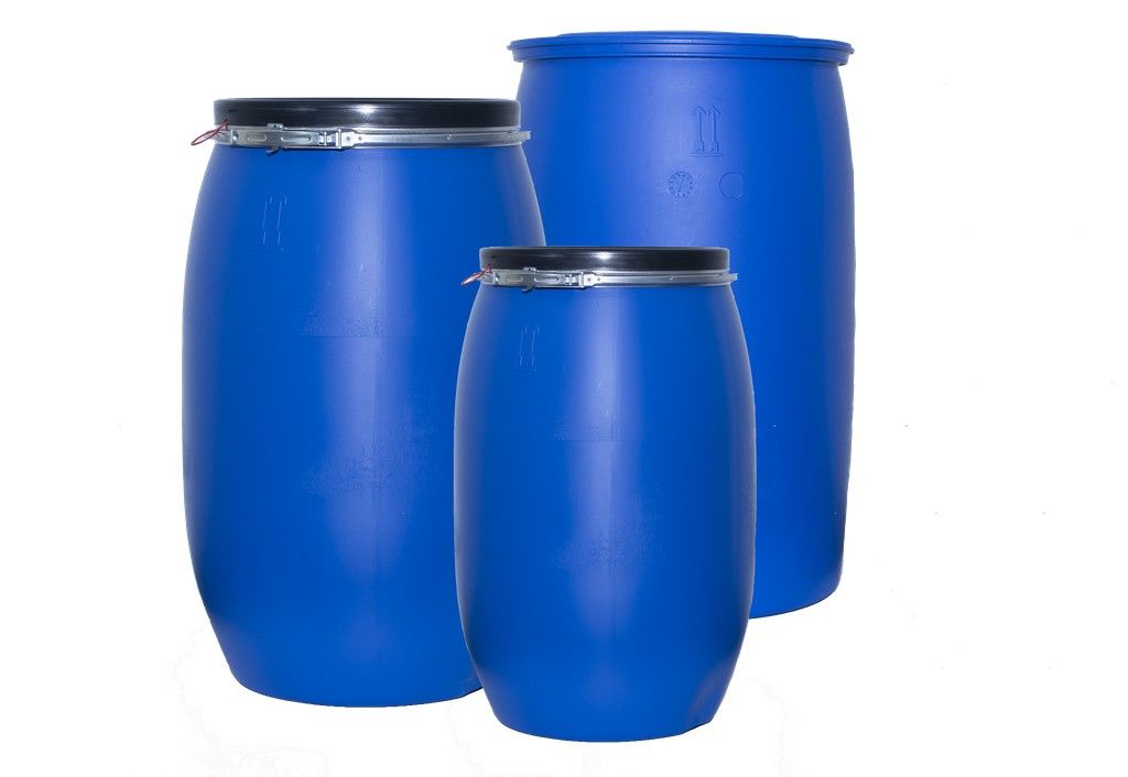 Bidón Azul de plástico reutilizable muy duraderos. 30L, 60L, 120L, 150L ...